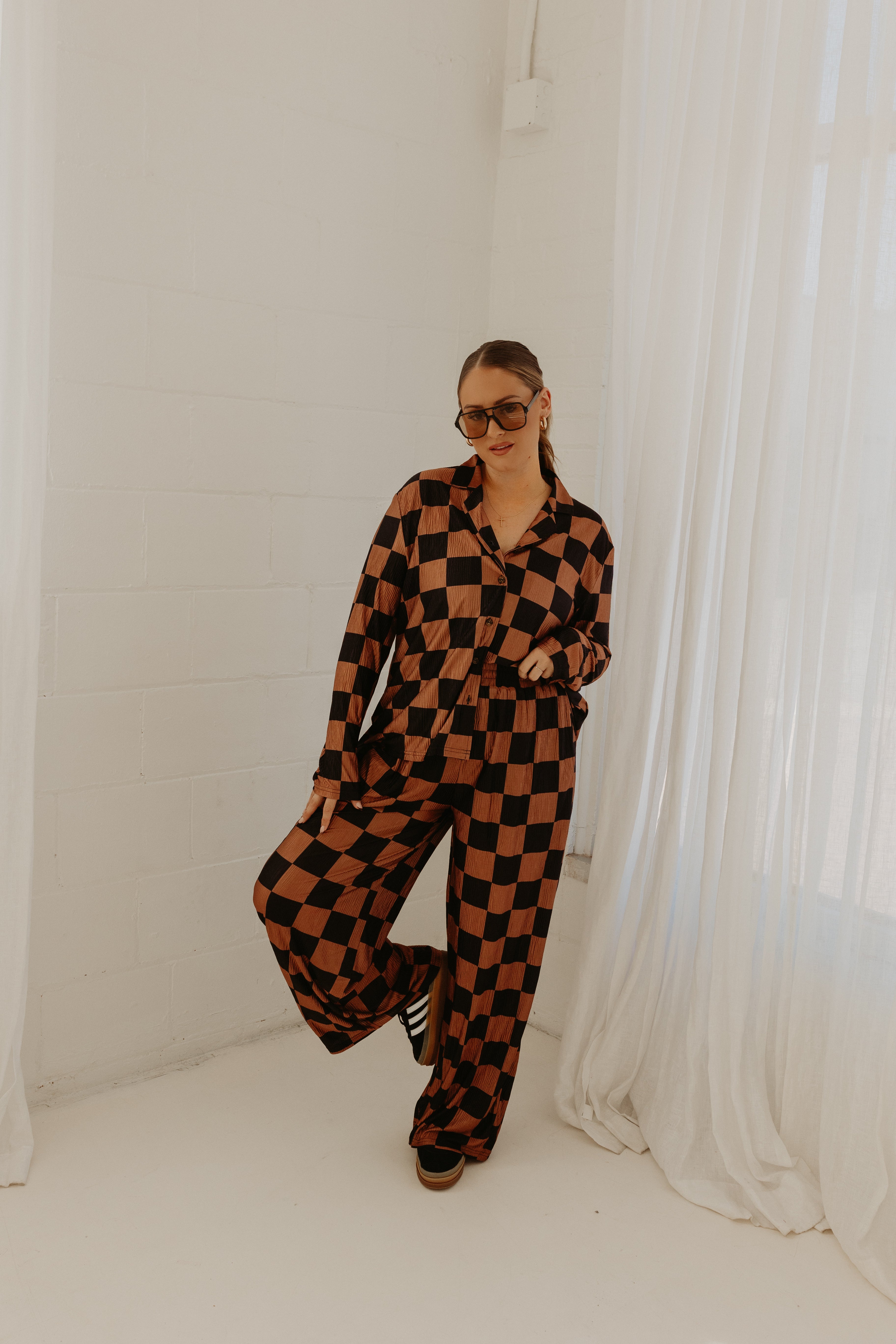 Brown & Black Checkmate Pants – Bourbon & Belles Boutique