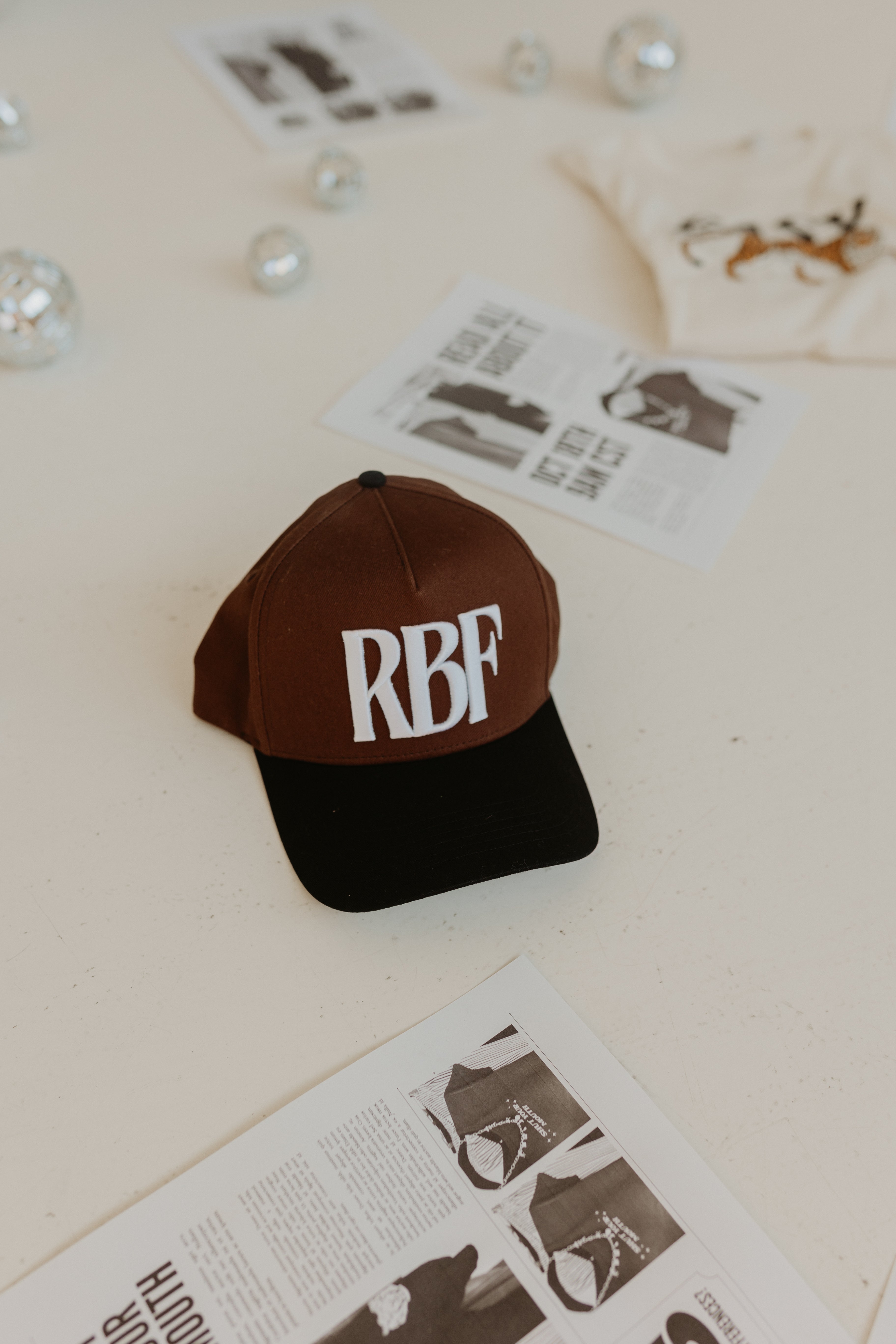RBF HAT - BROWN / WHITE – Bourbon & Belles Boutique